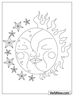 Free SUN AND MOON Coloring Pages for Download (Printable PDF)