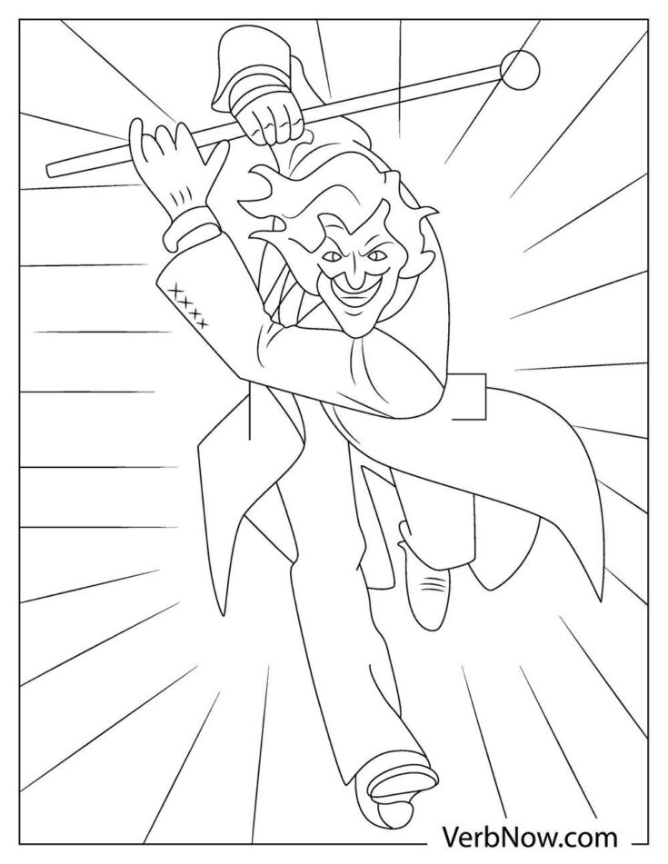 Free THE JOKER Coloring Pages for Download (Printable PDF)