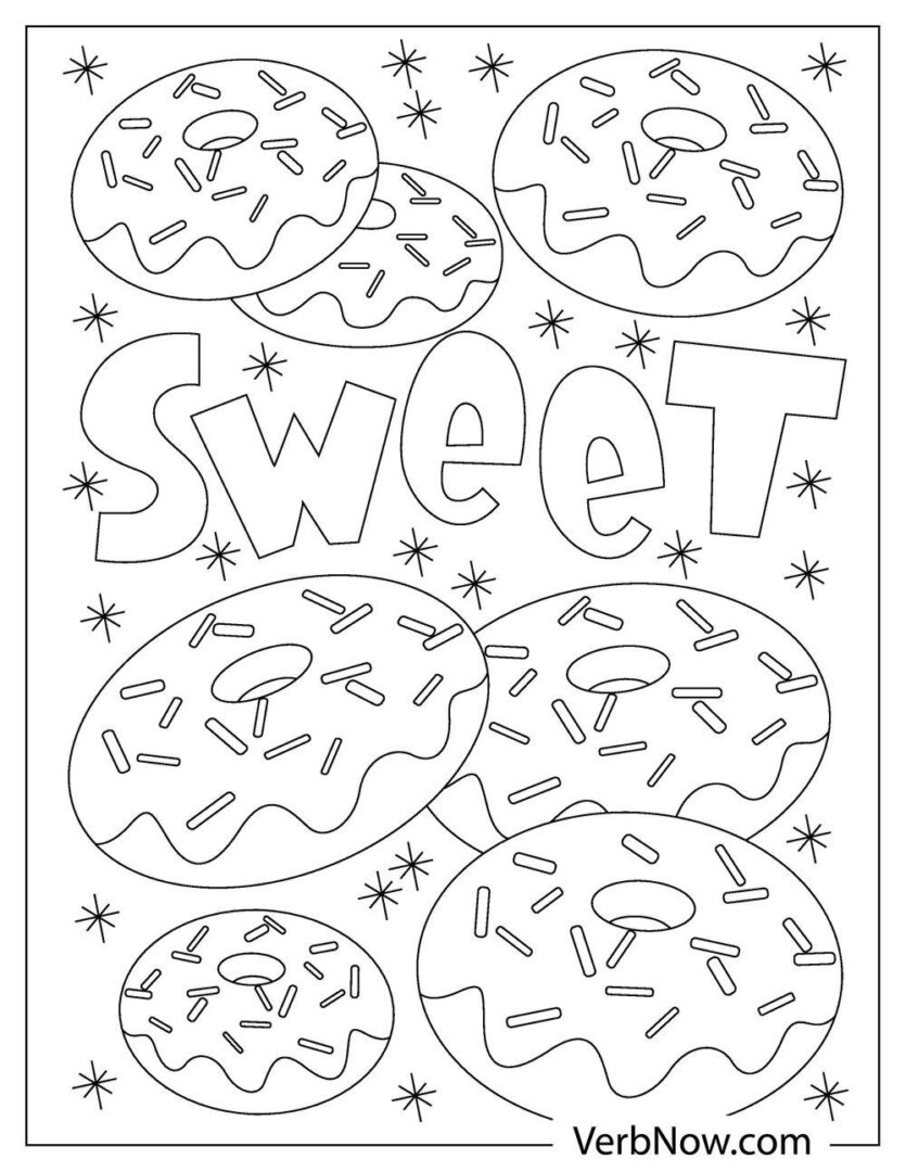 Free DONUT Coloring Pages for Download (Printable PDF)