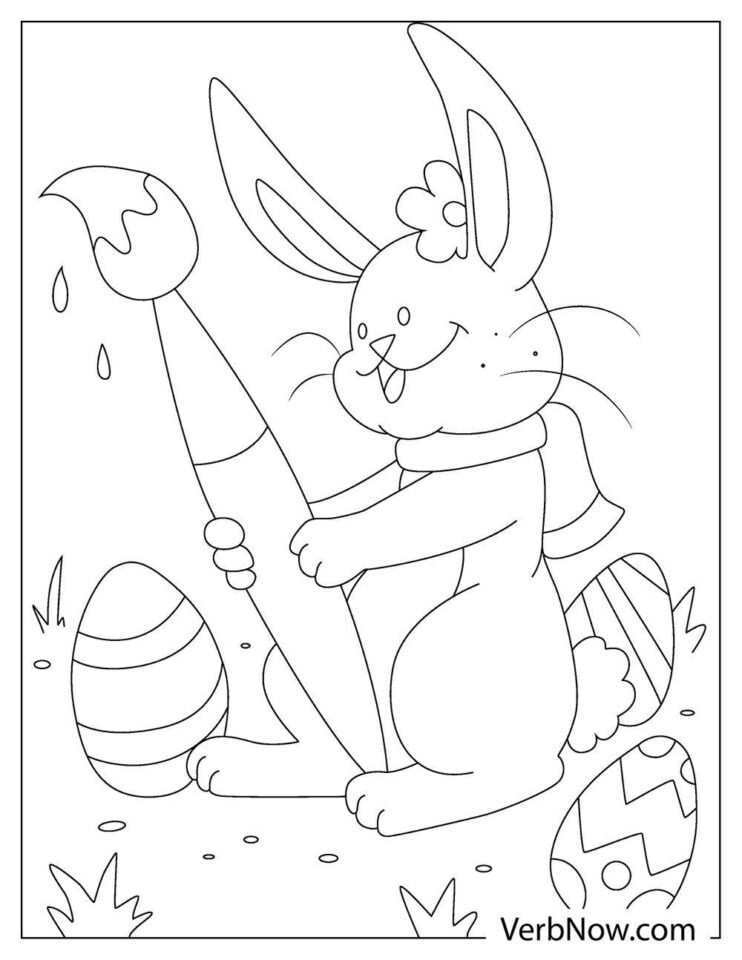 Free EASTER BUNNY Coloring Pages for Download (Printable PDF)