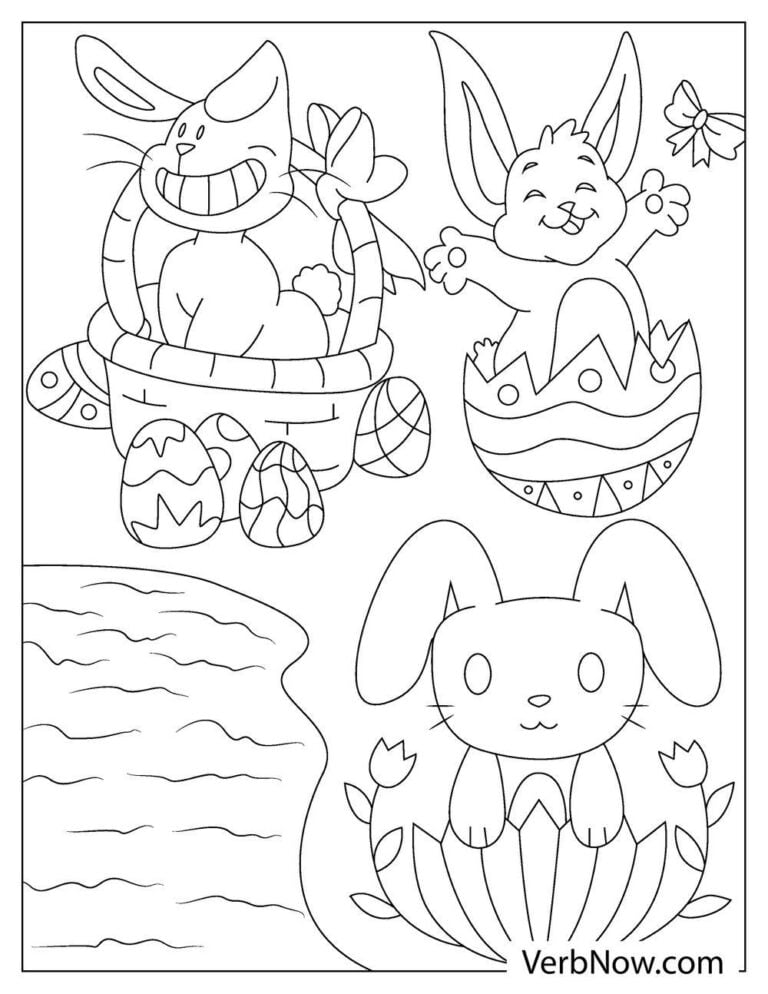 Free EASTER BUNNY Coloring Pages for Download (Printable PDF)
