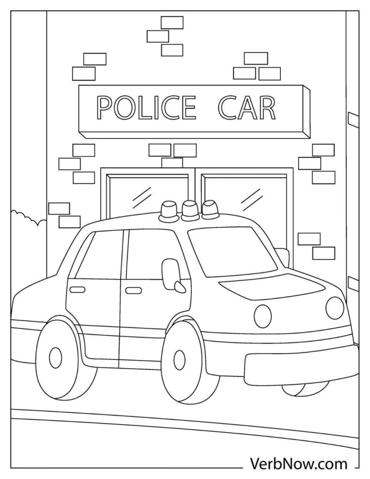 Free POLICE CAR Coloring Pages for Download (Printable PDF)
