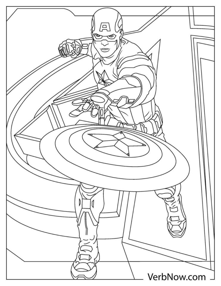 Free CAPTAIN AMERICA Coloring Pages for Download (Printable PDF)