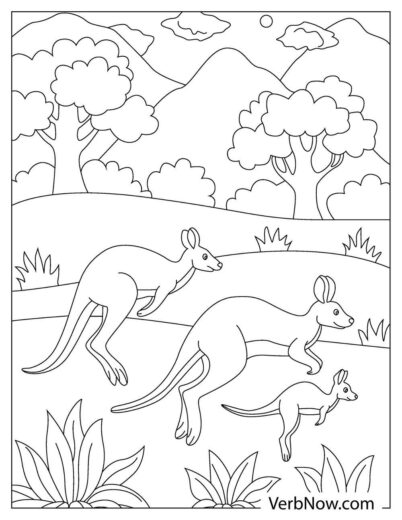 Free KANGAROO Coloring Pages for Download (Printable PDF)