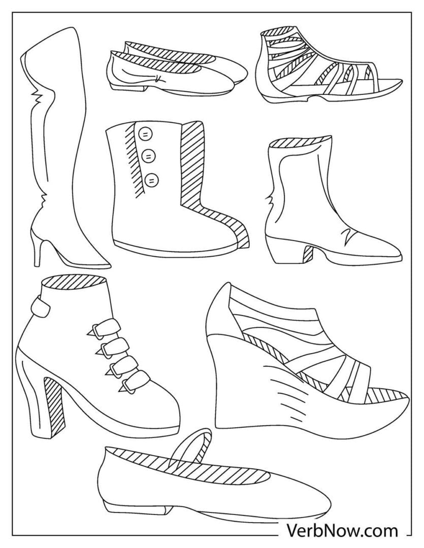 Free SHOE Coloring Pages for Download (Printable PDF)