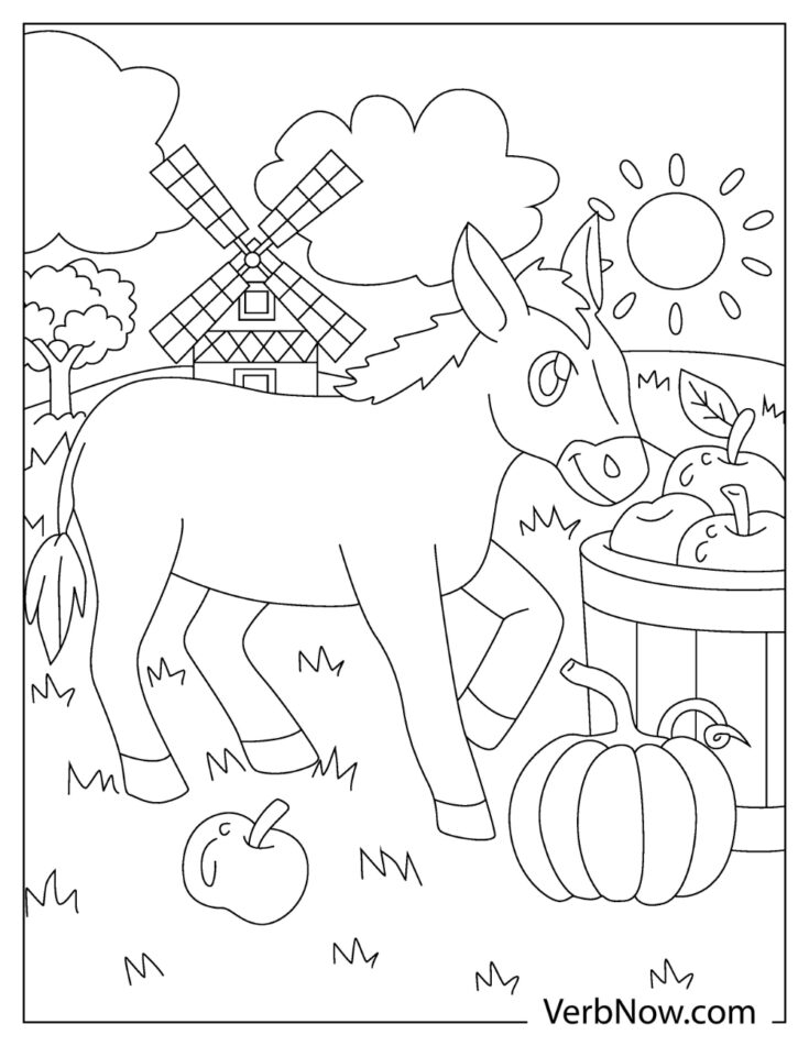 Free DONKEY Coloring Pages for Download (Printable PDF)