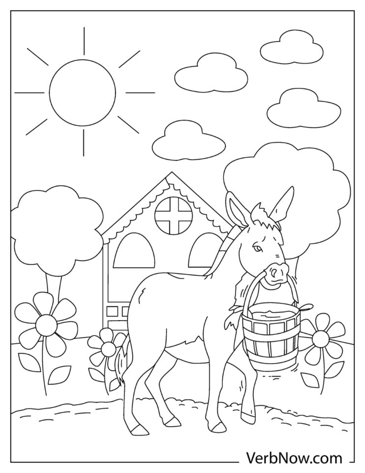 Free DONKEY Coloring Pages for Download (Printable PDF)
