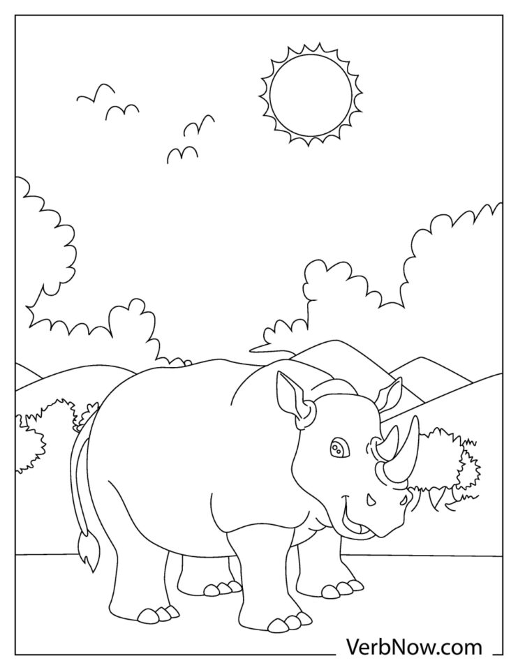 22 RHINOCEROS Coloring Pages & Book for Download (Printable PDF)