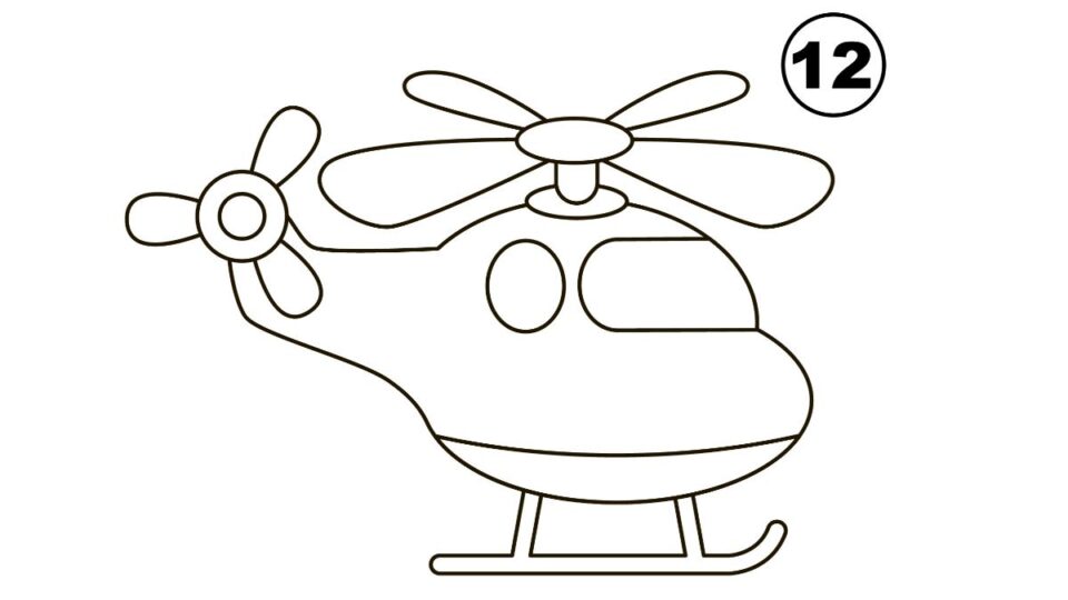 How to Draw a Helicopter in 12 Easy Steps (for Kids)
