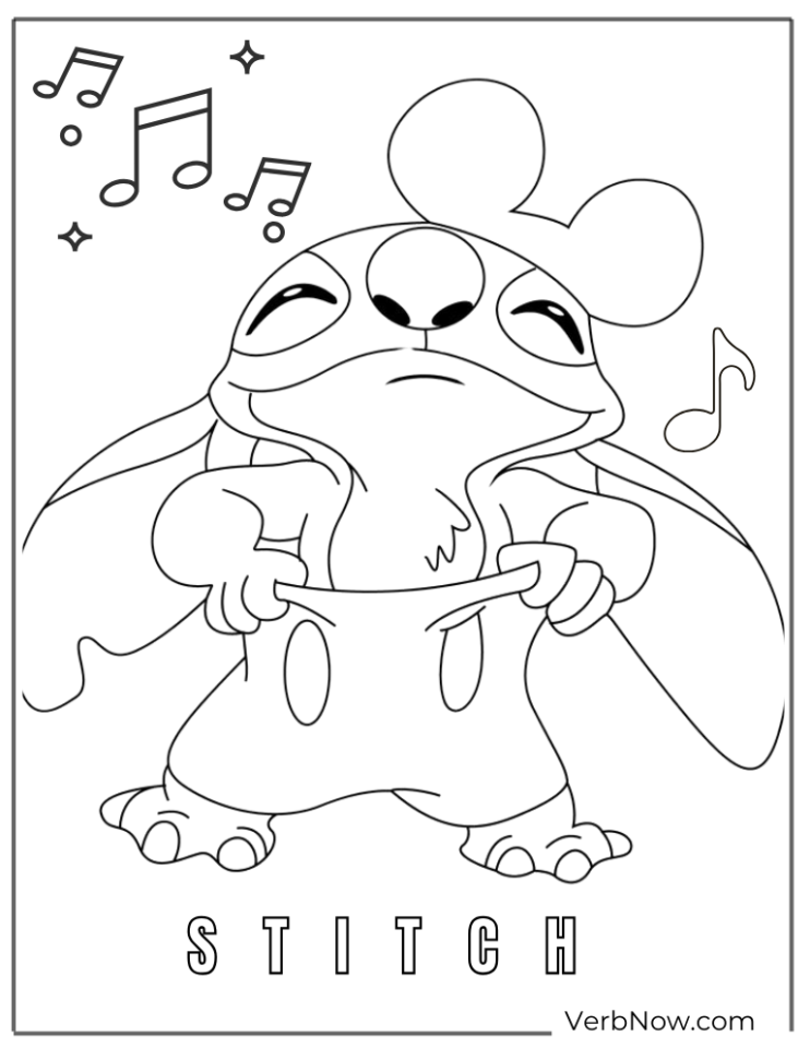 Free Stitch Coloring Pages For All Ages (Printable PDF)