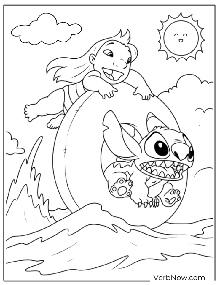 Free Stitch Coloring Pages For All Ages (Printable PDF)
