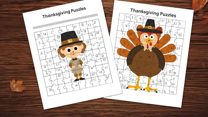 Free Thanksgiving Puzzles for Kids (100% Printable PDF)