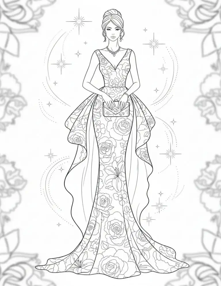 22 Top Fashion Coloring Pages for Fun (Printable PDF)